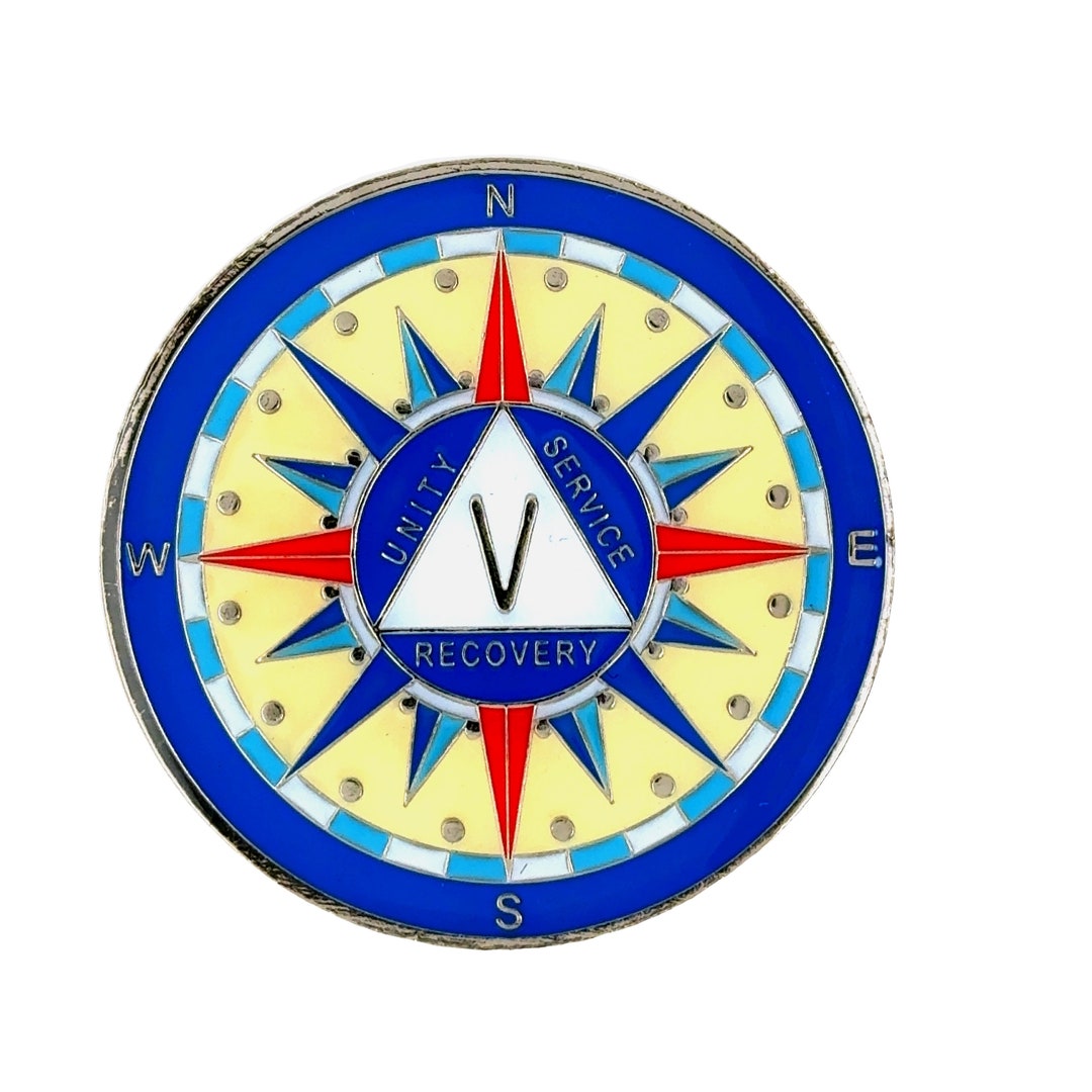 The Compass AA, Alcoholics Anonymous, Sobriety, Medallion, Chip, Token, Coin - Etsy