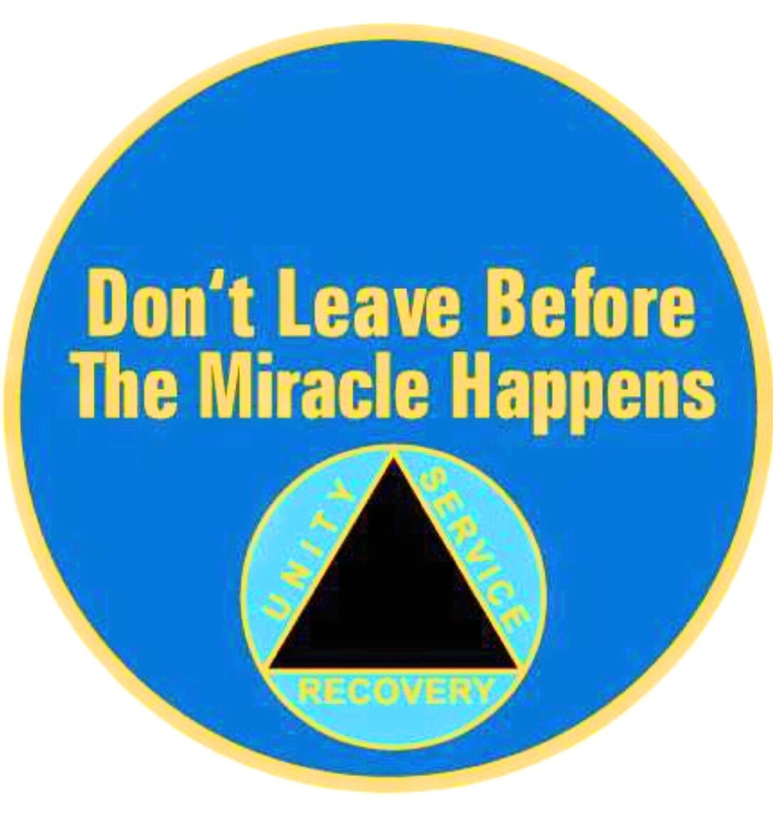 24 Hour AA, Alcoholics Anonymous - the Miracle Chip, Blue & Gold ...