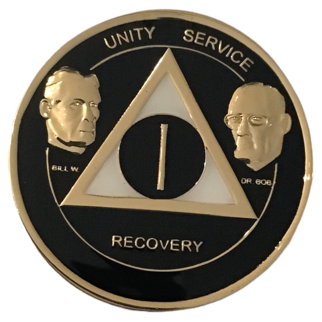 Bill & Bob Black AA, Alcoholics Anonymous Medallion, Chip, Token - Etsy