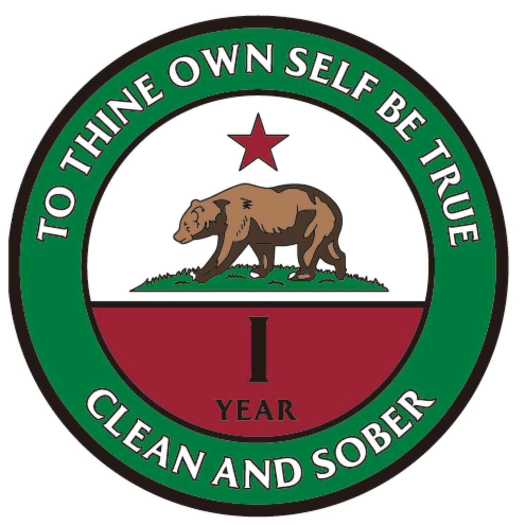 AA, Alcoholics Anonymous, California Bear Clean and Sober Chip ...