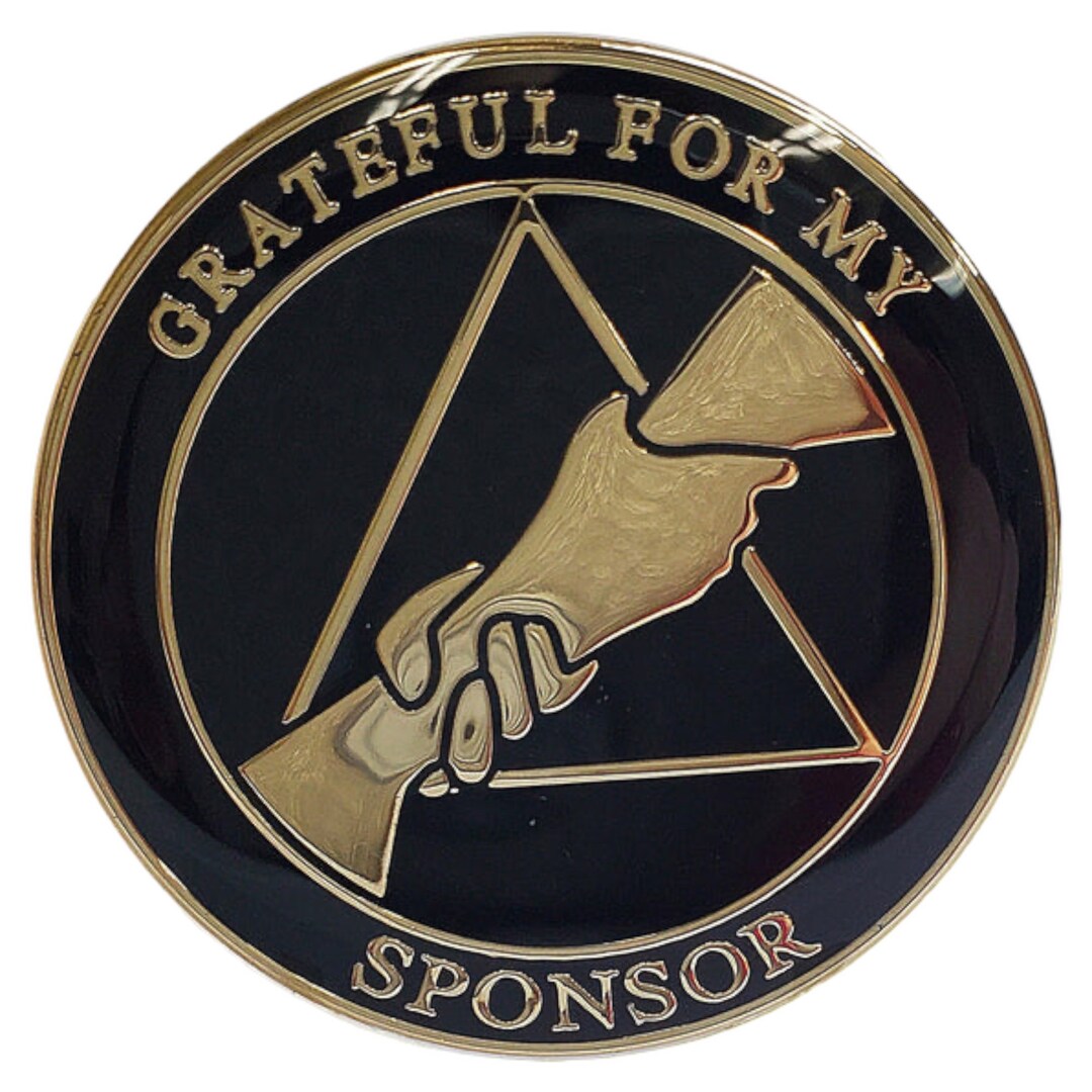Black Grateful AA, NA, Al-anon Sponsor Medallion, Chip, Token - Etsy