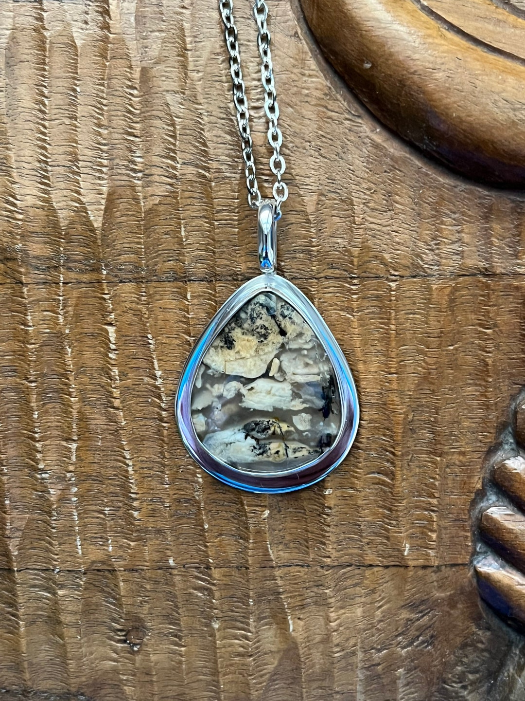 Dendritic Tiger Agate in Sterling Silver - Etsy