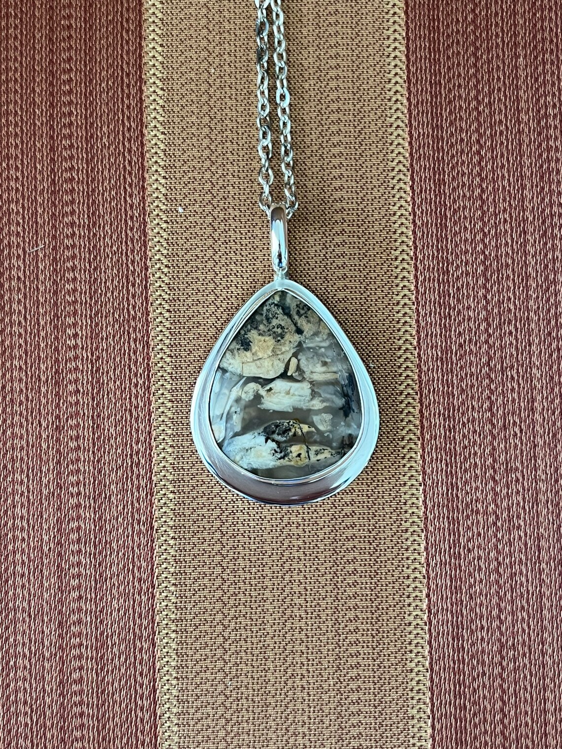 Dendritic Tiger Agate in Sterling Silver - Etsy
