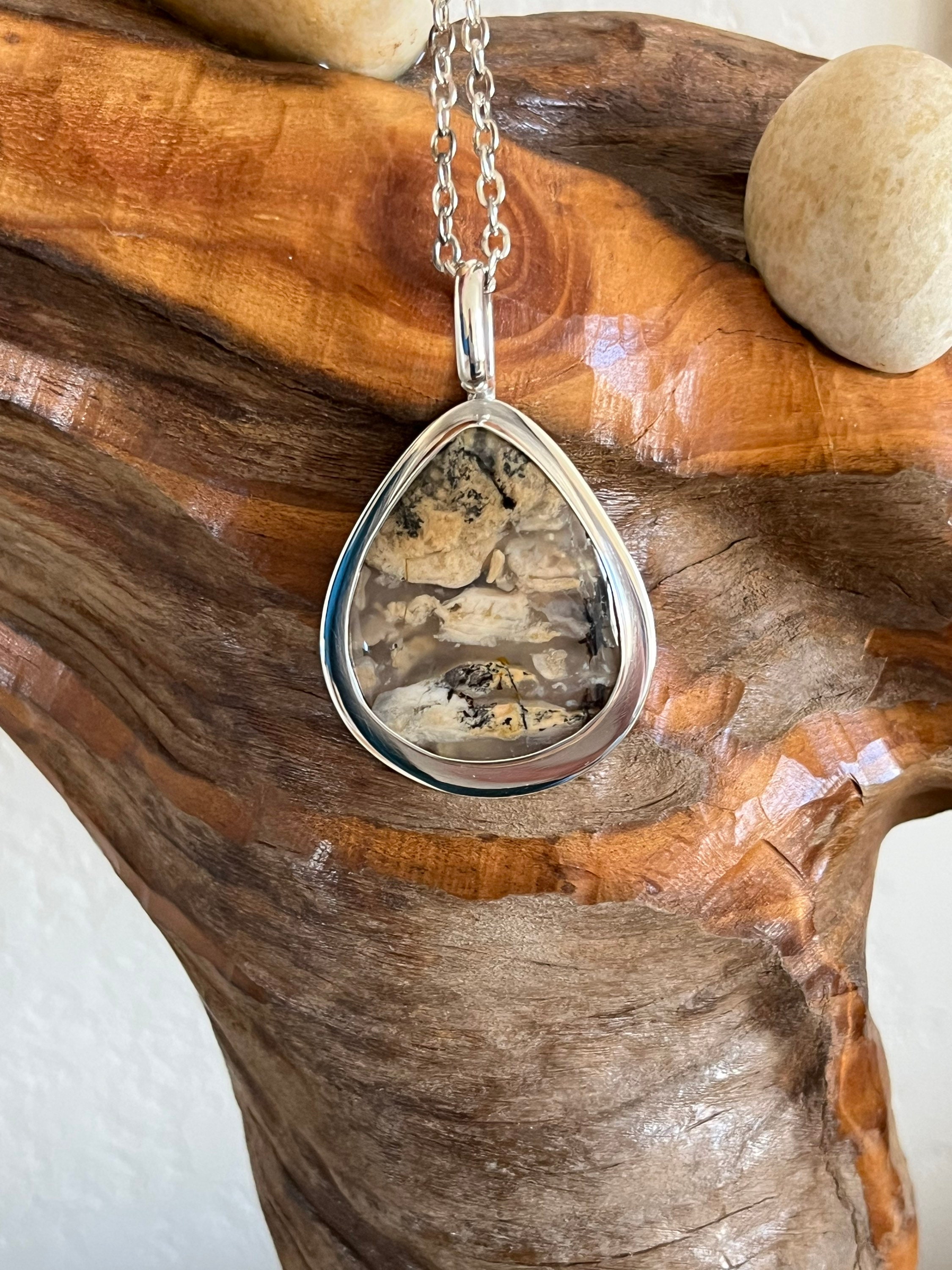Dendritic Tiger Agate in Sterling Silver - Etsy