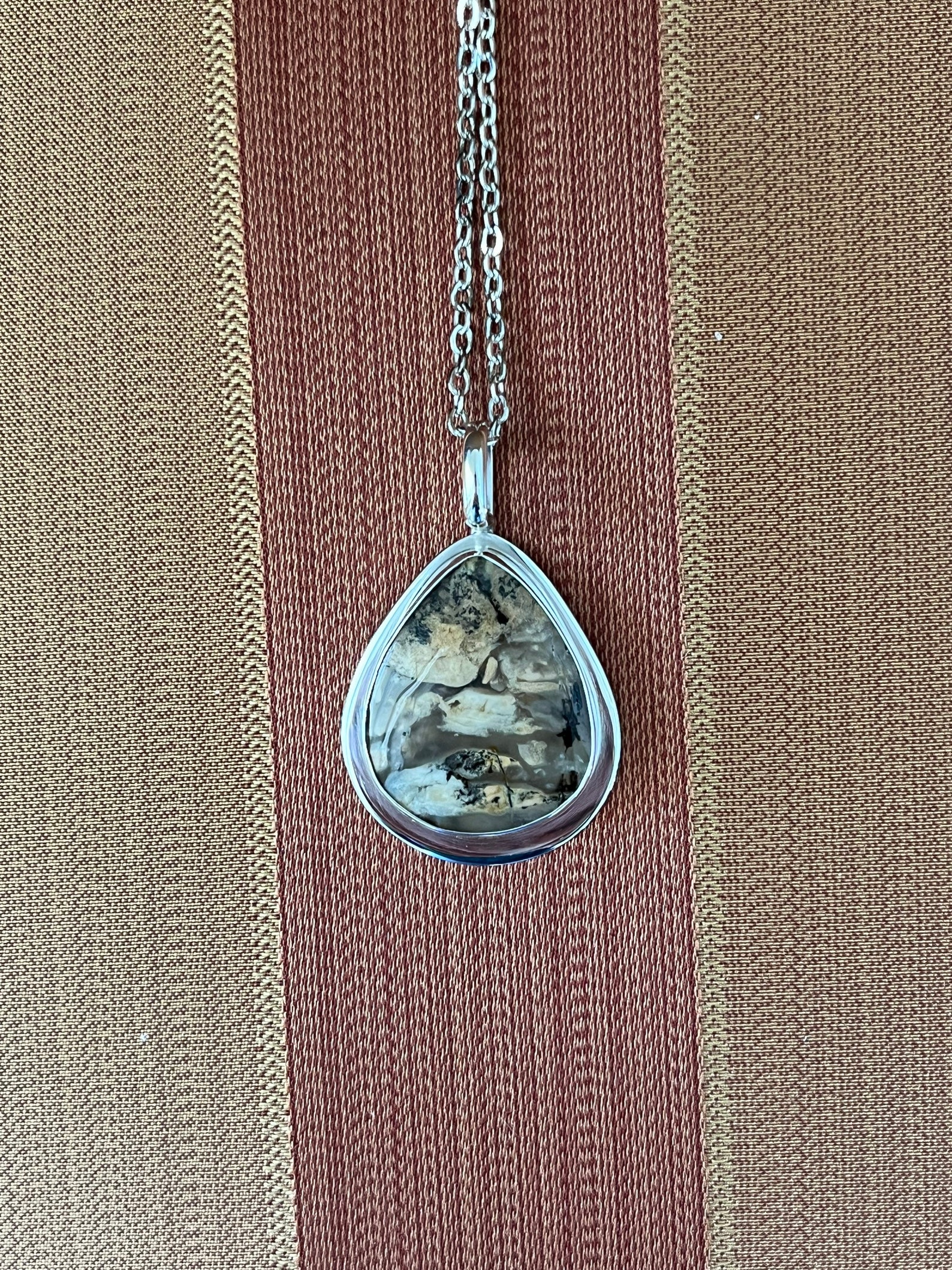 Dendritic Tiger Agate in Sterling Silver - Etsy