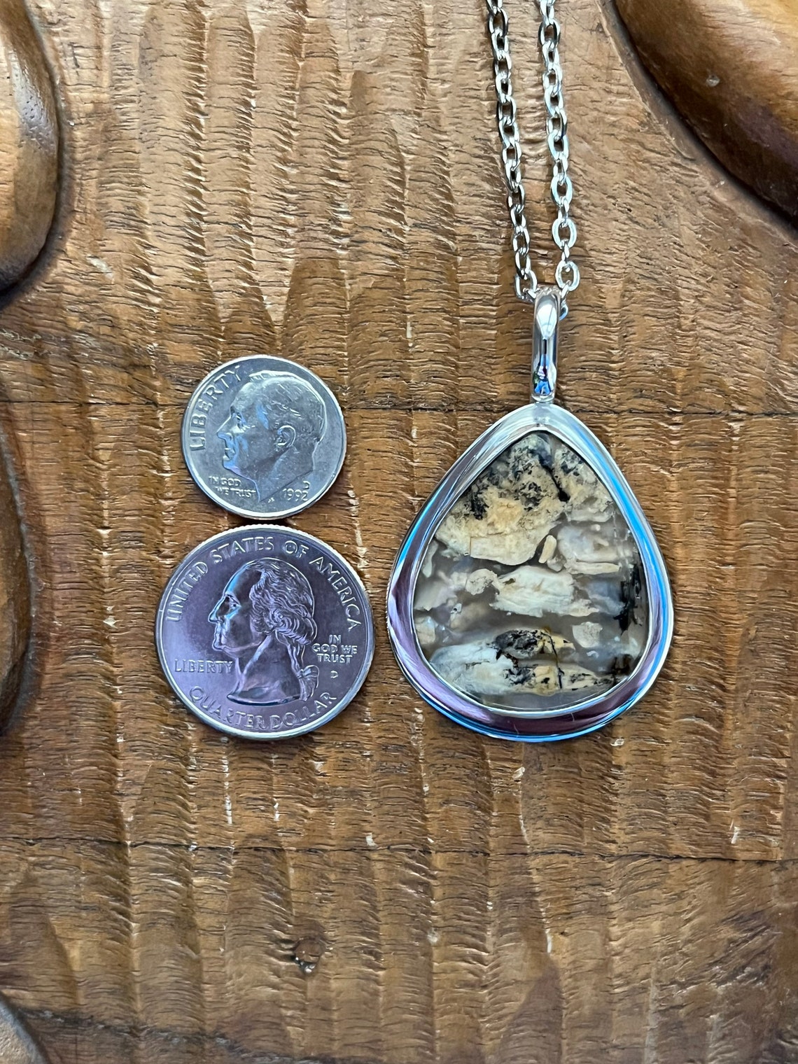 Dendritic Tiger Agate in Sterling Silver - Etsy