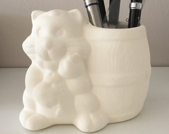 Ceramic Cat Pencil Holder - Etsy
