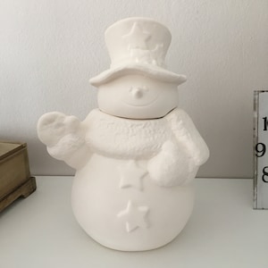 Christmas Decor, Ready to Paint, Ceramic Snowman Decor, Ceramic Bisque ...