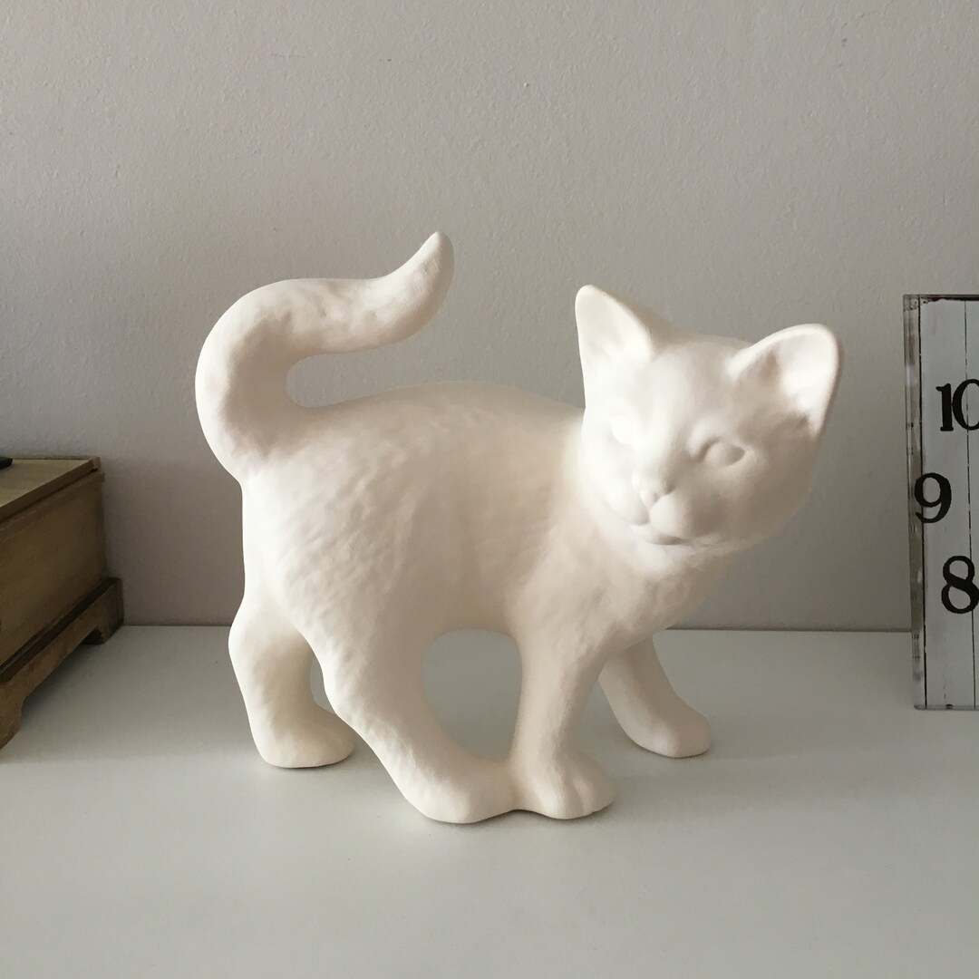 Ceramic Cat - DIY Ready to Paint, Handmade Bisque, Perfect Gift for Her ...