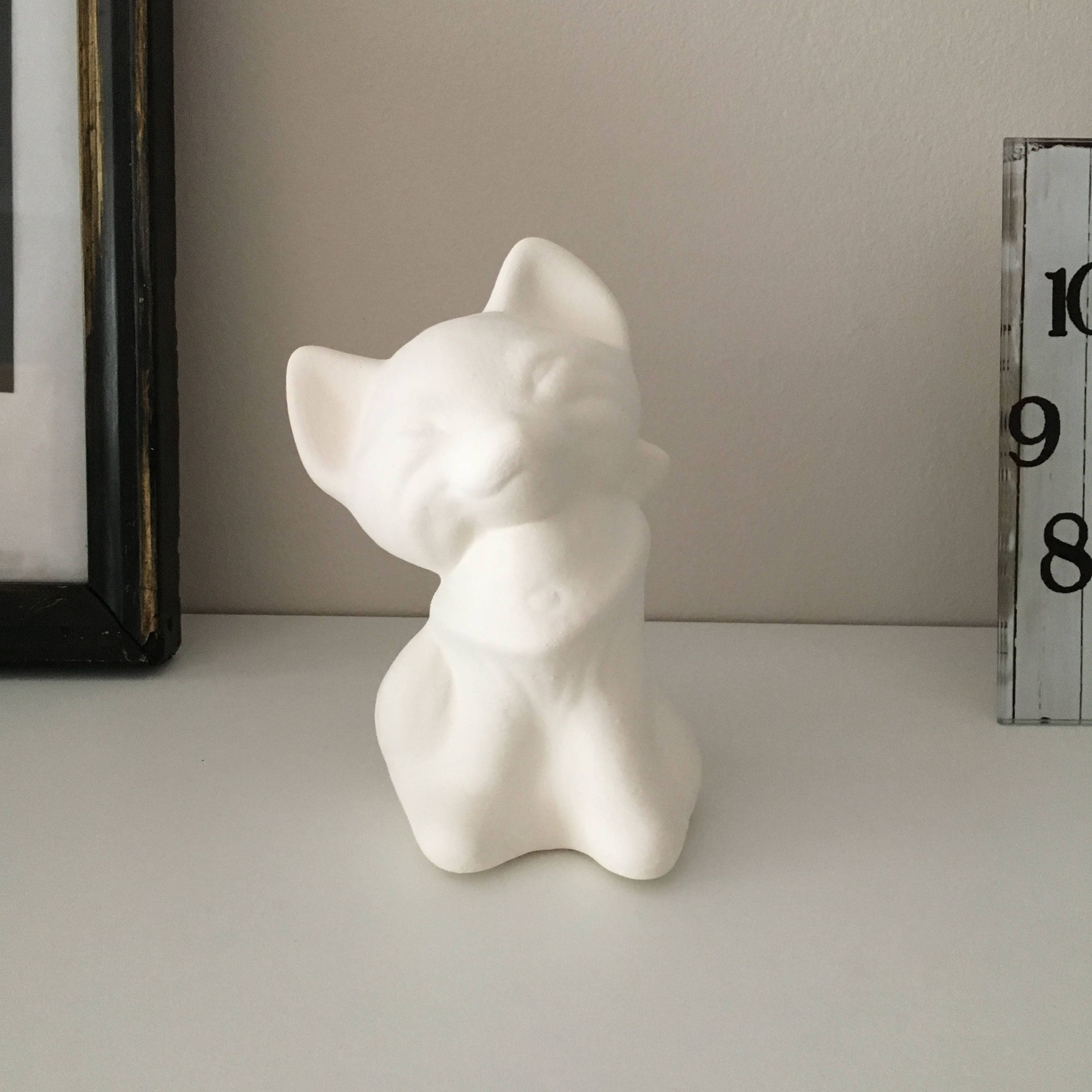 Ceramic Cat Ready to Paint White Cat Ceramic Bisque Cat | Etsy