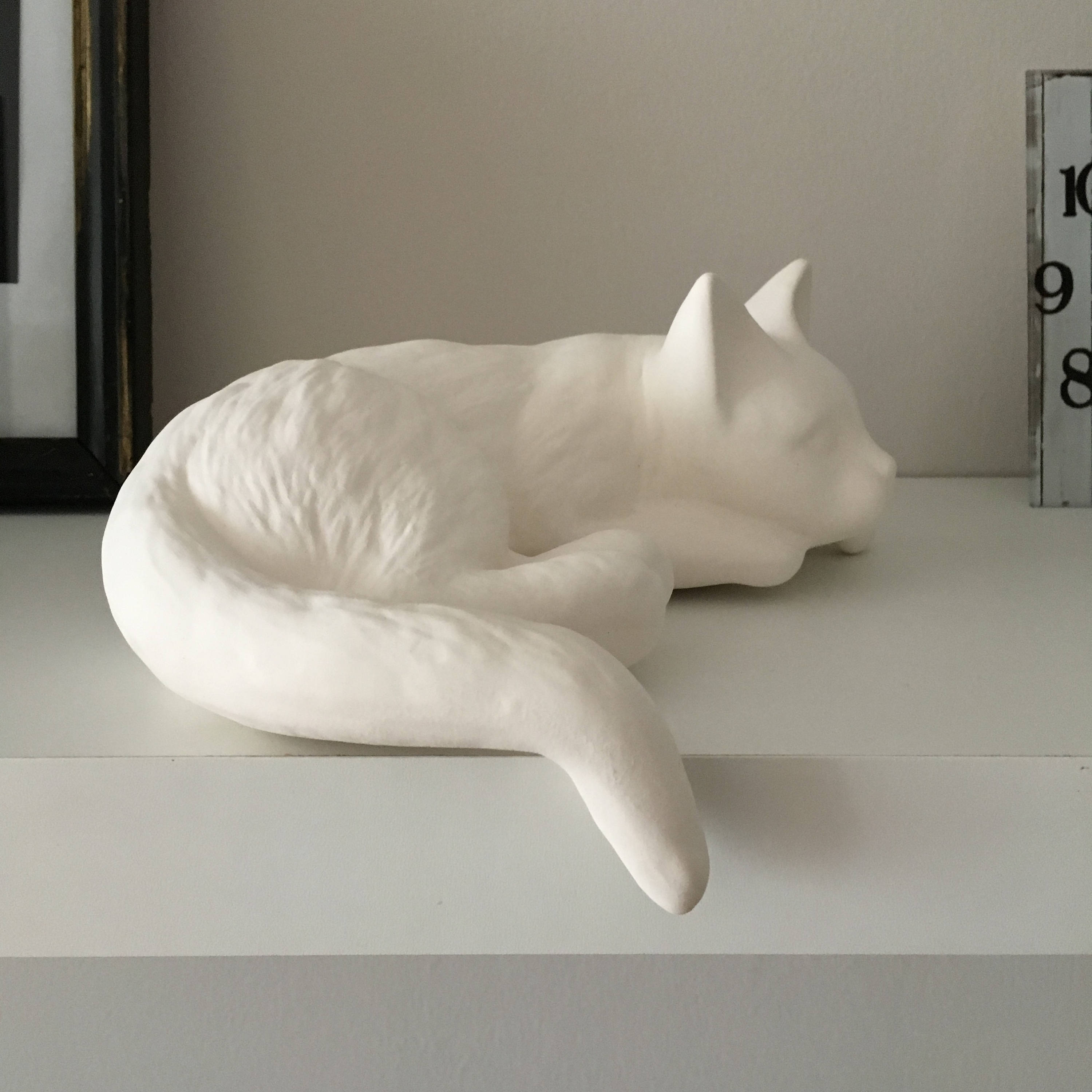 Ceramic Cat, White Cat Figurine, Christmas, Education for Children’s ...