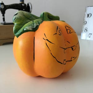Ceramic Pumpkin Bank, Coin Bank, Piggy Banks, Painted Pumpkin Art Bank ...