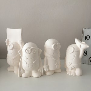 Minion Figurine, Set of 4 Minions, Ready to Paint, Minion Miniature ...