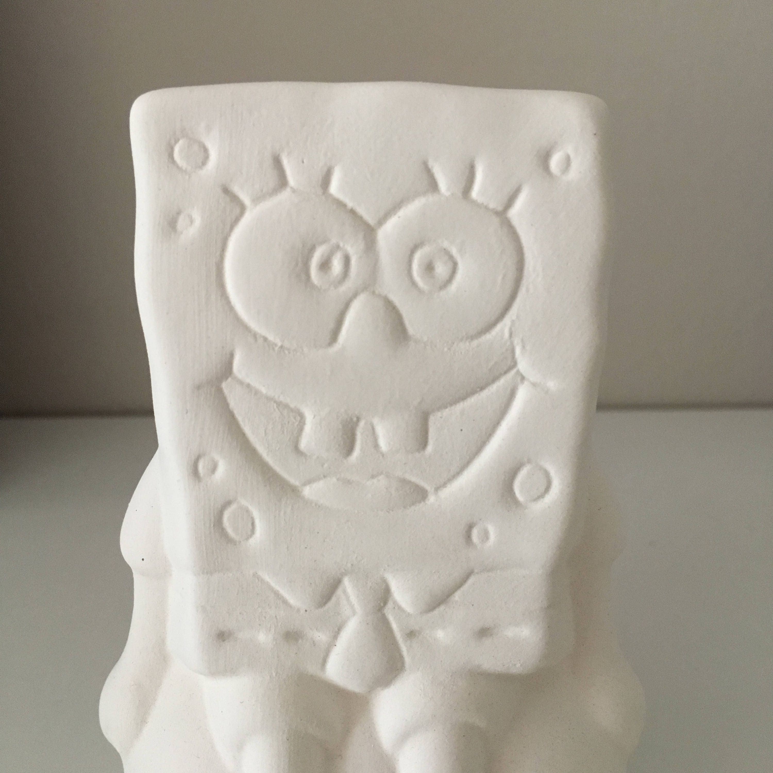 Ceramic Sponge Bob Figurine Ready to Paint Disney Heroes | Etsy