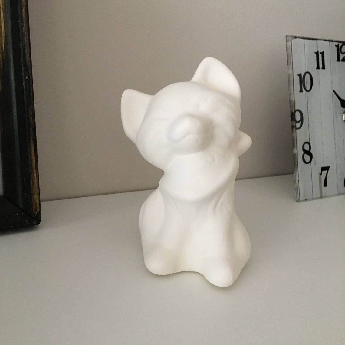 Ceramic Cat Ready to paint White Cat Ceramic Bisque Cat | Etsy