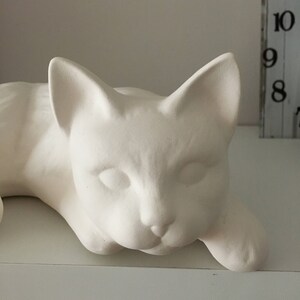 White Ceramic Sleeping Cat Figurine, Christmas Cat Decor, Cute Cat ...