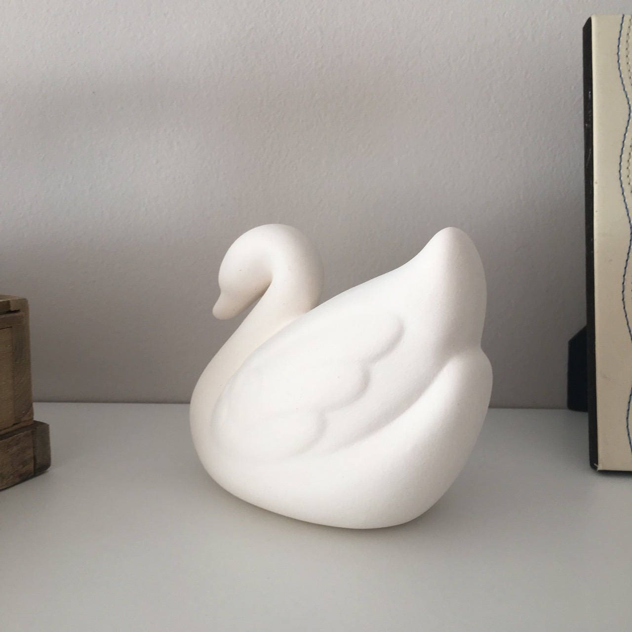 Swan Bank Ceramic Swan Ready to Paint Money Box Swan Cash | Etsy