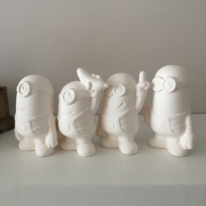 Ceramic Minion Figurines: DIY Paintable Set of 4 - Etsy