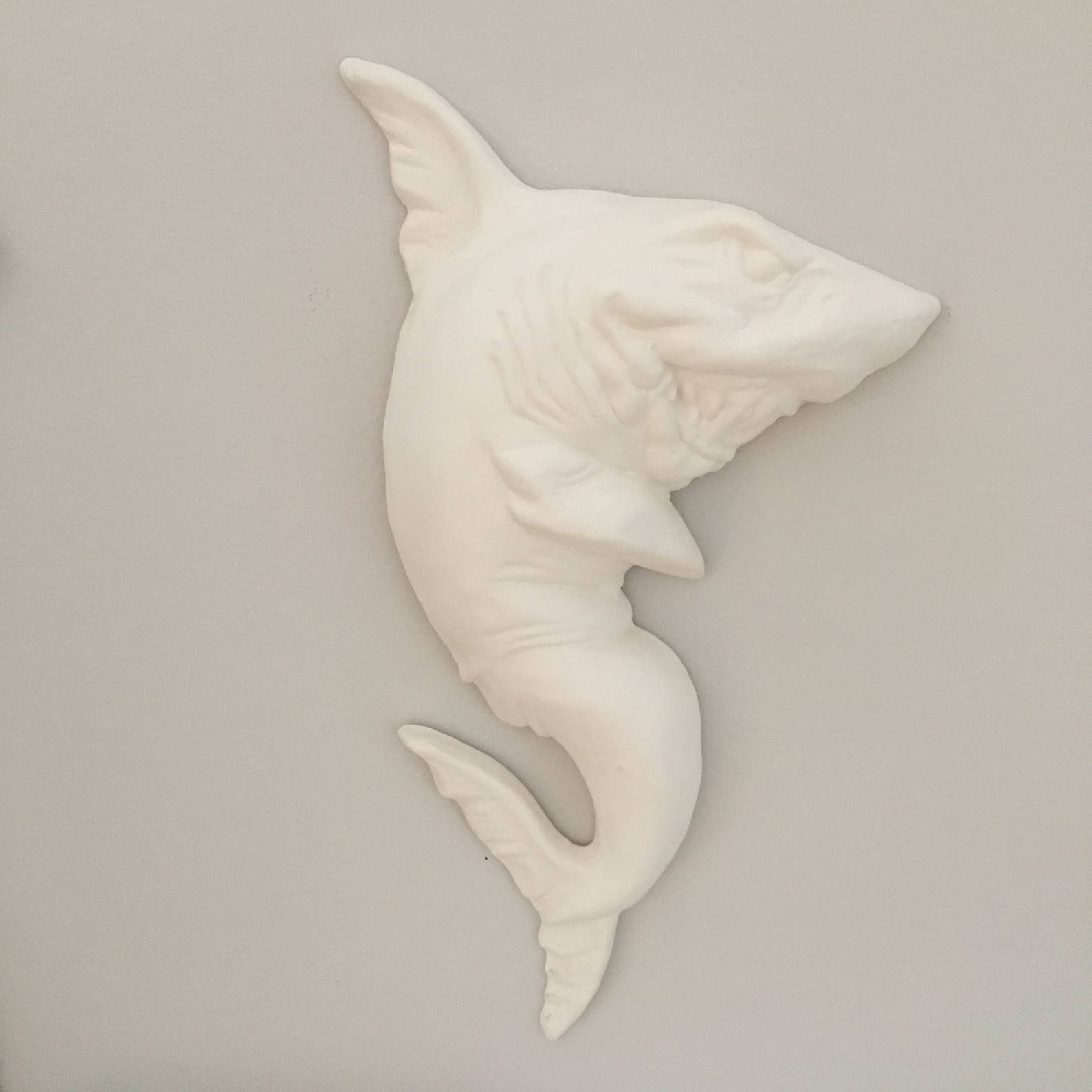 Halloween Decor Ready to Paint Ceramic Shark Evil Fishes | Etsy