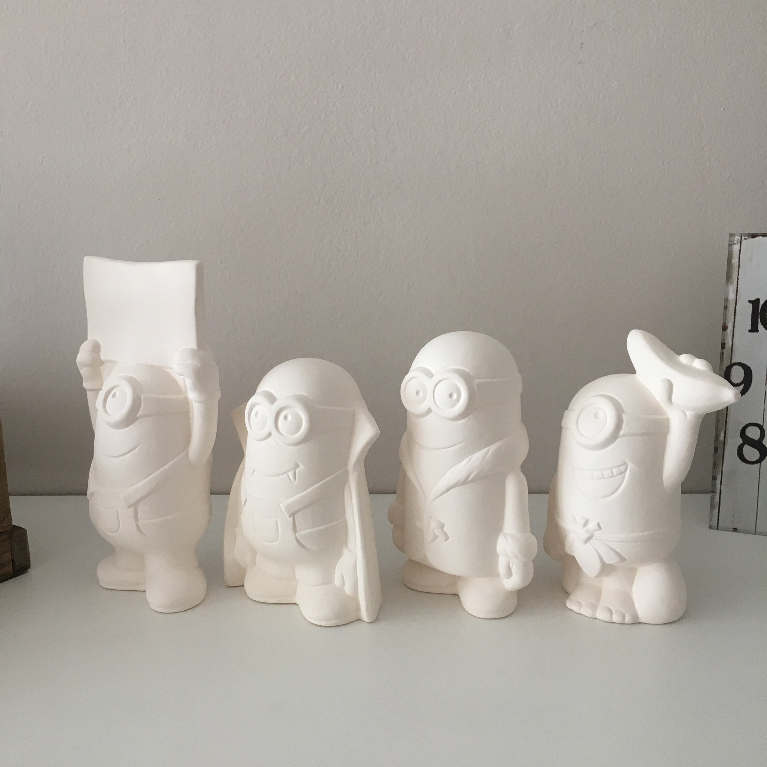 Minion Figurine Set of 4 Minions Ready to Paint Minion - Etsy