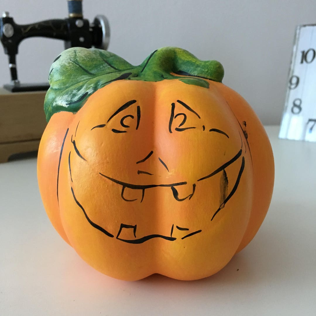Ceramic Pumpkin Bank, Coin Bank, Piggy Banks, Painted Pumpkin Art Bank ...