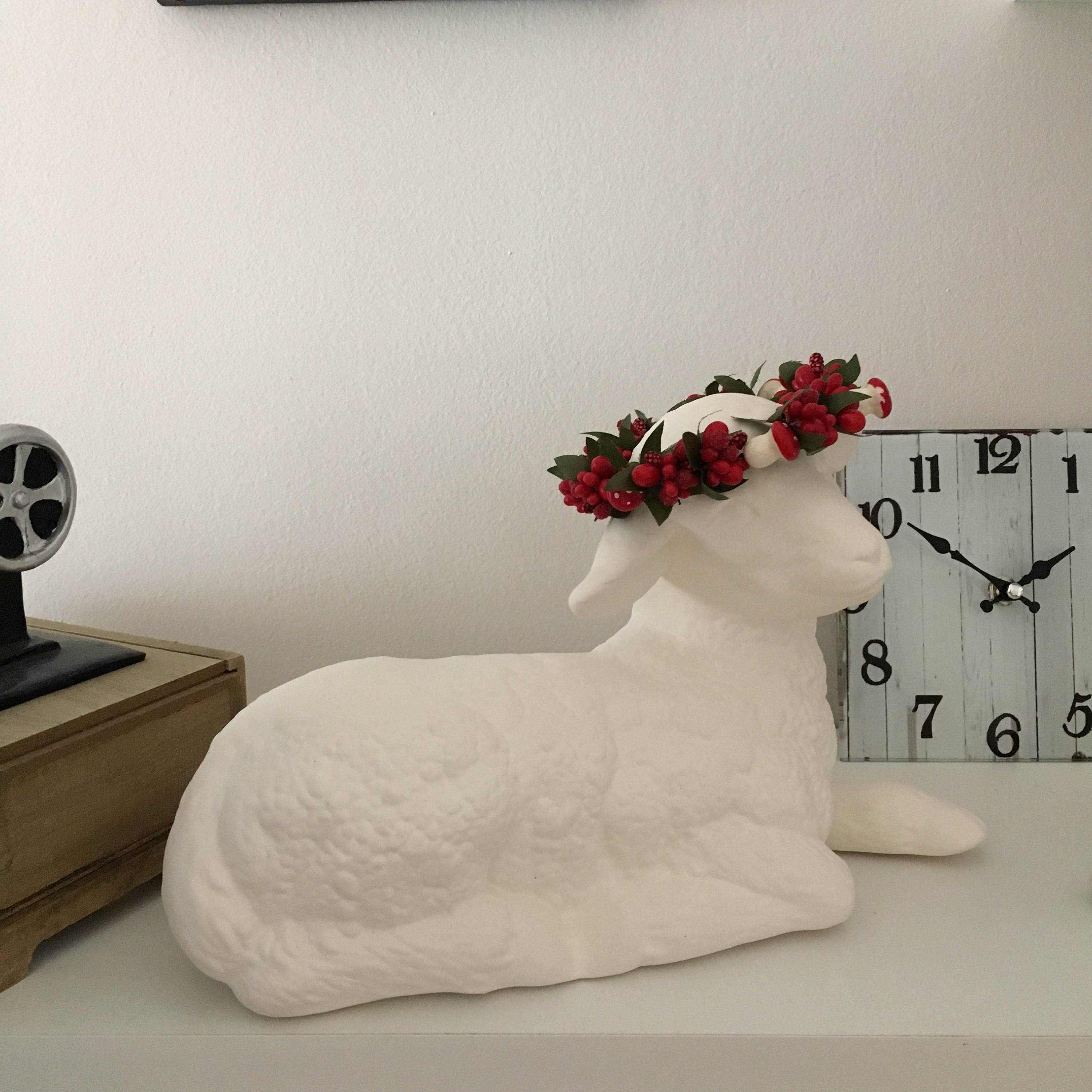 READY TO SHIP Christmas Lamb Ceramic Lamb Christmas Decor | Etsy