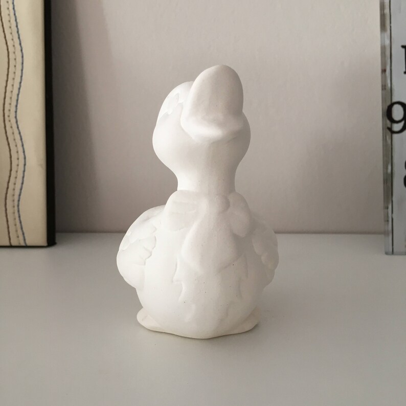 Ceramic Duck With Ribbon Ready to Paint Bisque Handmade | Etsy