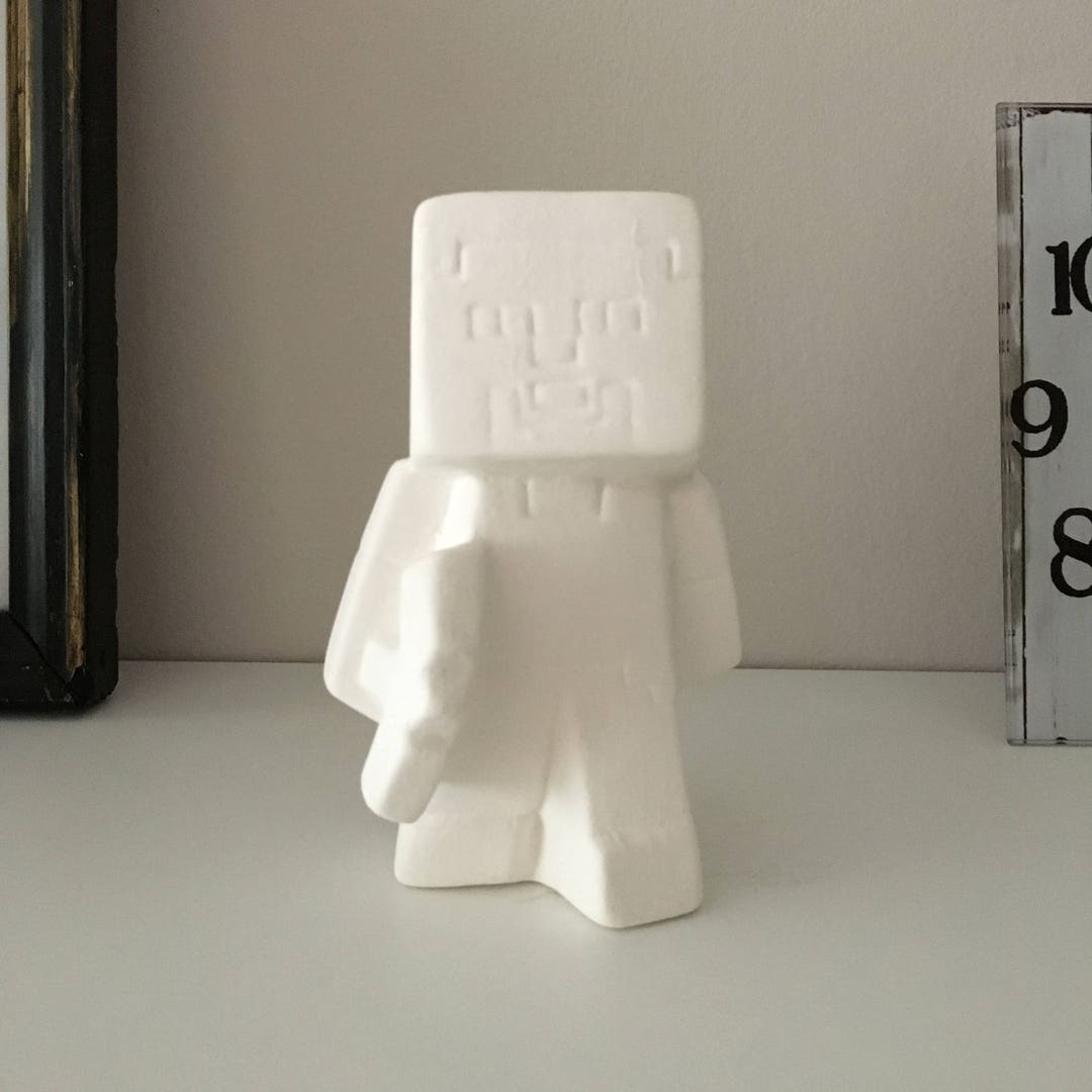 Ceramic Minecraft Miniature Ready to Paint Figurines Ceramic Bisque ...