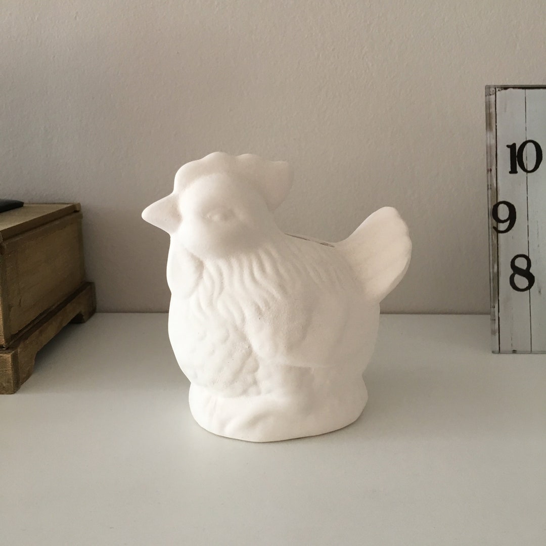 Ceramic Hen Cash Box, Ready to Paint, Ceramic Bisque, Hen Coin Bank ...