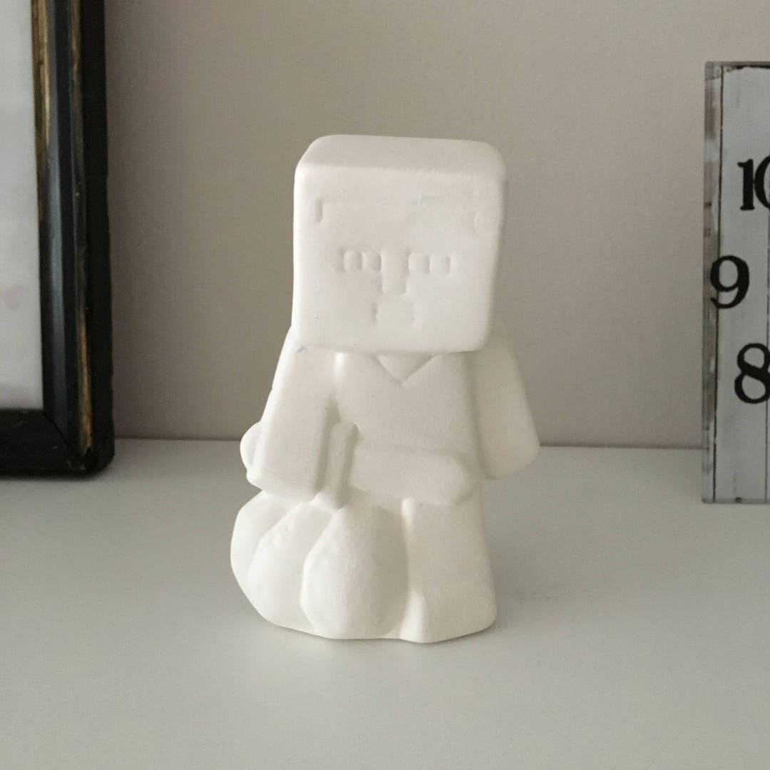 Ceramic Minecraft Figurine Ready to Paint Bisque Handmade - Etsy