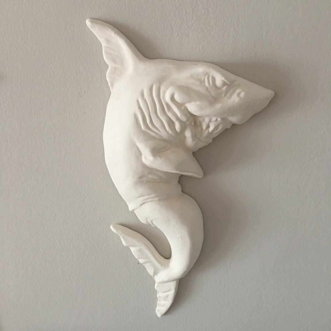 Halloween Decor, Ready to Paint, Ceramic Shark, Evil Fishes ...