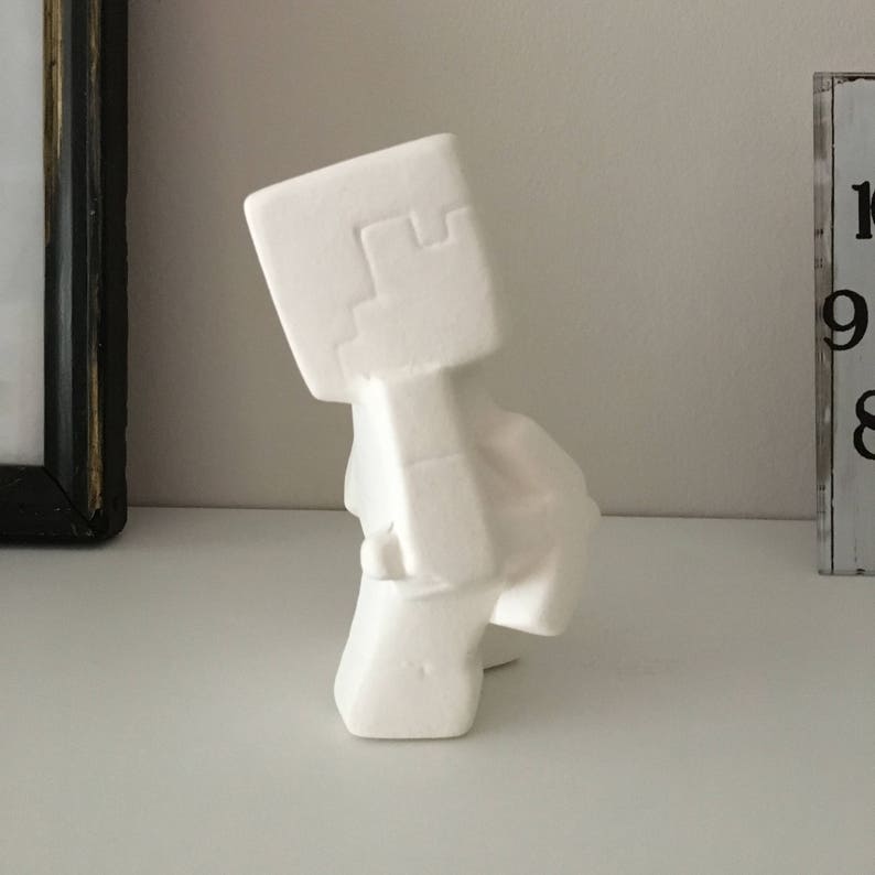 Ceramic Minecraft Miniature Ready to Paint Figurines Ceramic Bisque ...