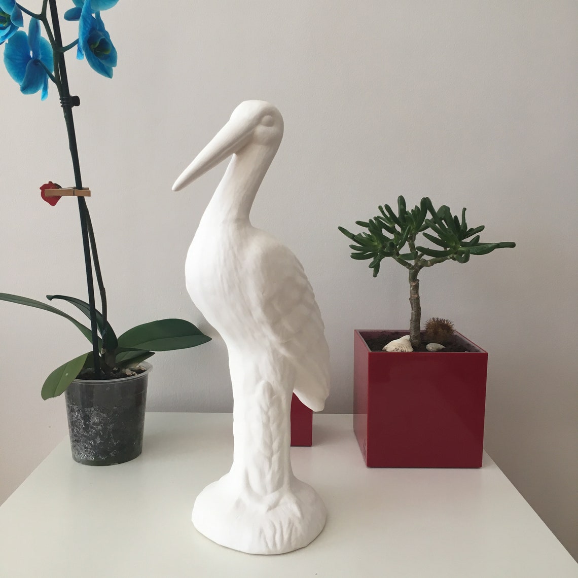 Ceramic Stork Statue - Ready to Paint Garden Decor, Outdoor Statues for ...