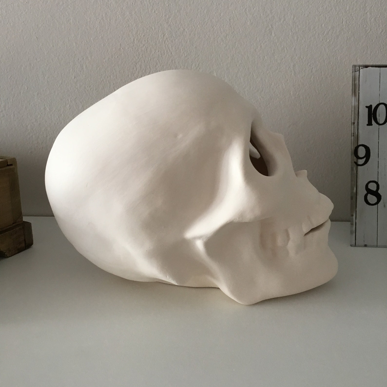 Human Skull Ceramic Skull Unfinished Skull Ready to Paint - Etsy