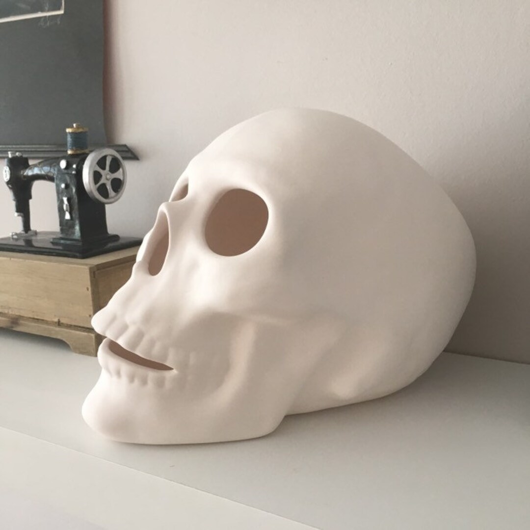 BIG Skull, Halloween Decor, Ceramic Statue, Ceramic Skull, Day of the ...