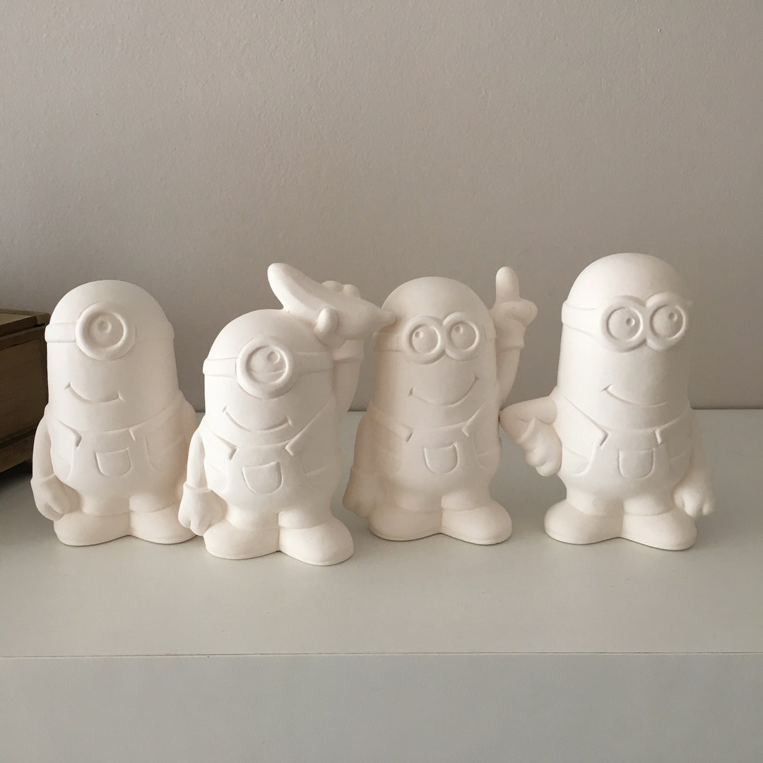 Ceramic Minion Figurines: DIY Paintable Set of 4 - Etsy