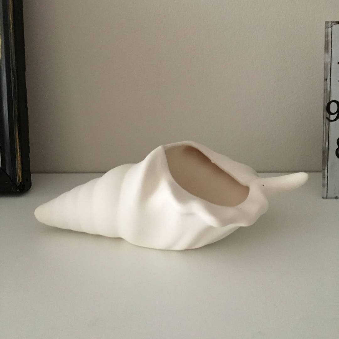 Ceramic Shell Planter, Ready to Paint, Flower Pot, Handmade Shell ...
