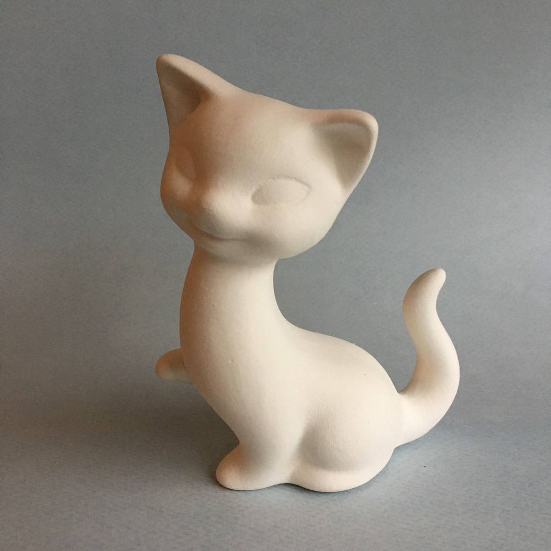 Ceramic Cat, Ready to Paint, Gift for Girls, Ceramic Bisque, Toys for ...