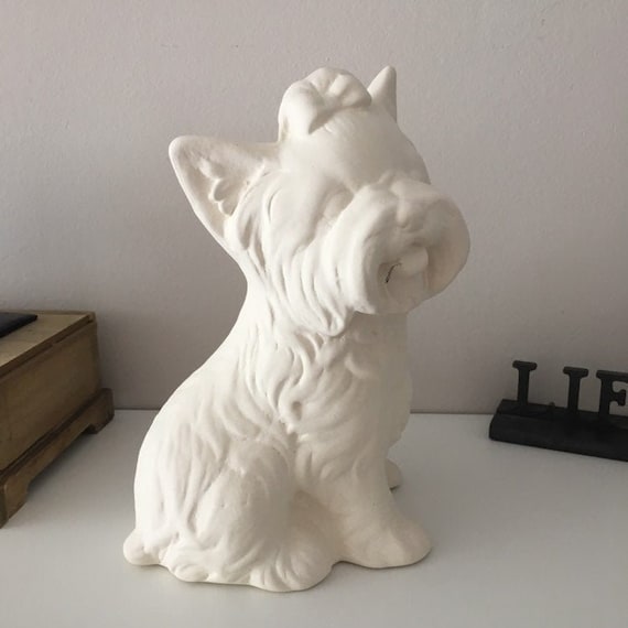Ceramic Dog Figurine Ready to Paint Dog Sculpture Dog Lover | Etsy