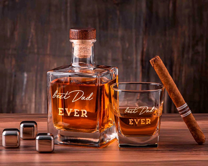 Personalized Whiskey Box Gift Set, Custom Bar Accessories, Engraved ...