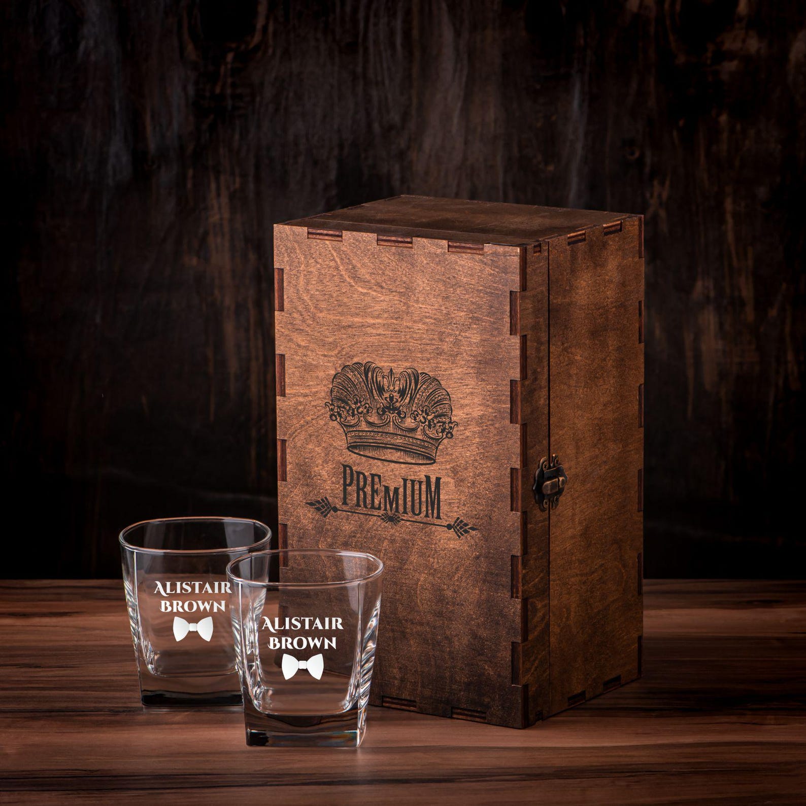 Personalized Engraved Whiskey Set, Whiskey Set With Glases & Coasters ...