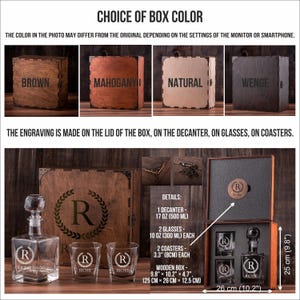 Custom Engraved Whiskey Set in Wooden Box, Engraved Whiskey Glasses and ...