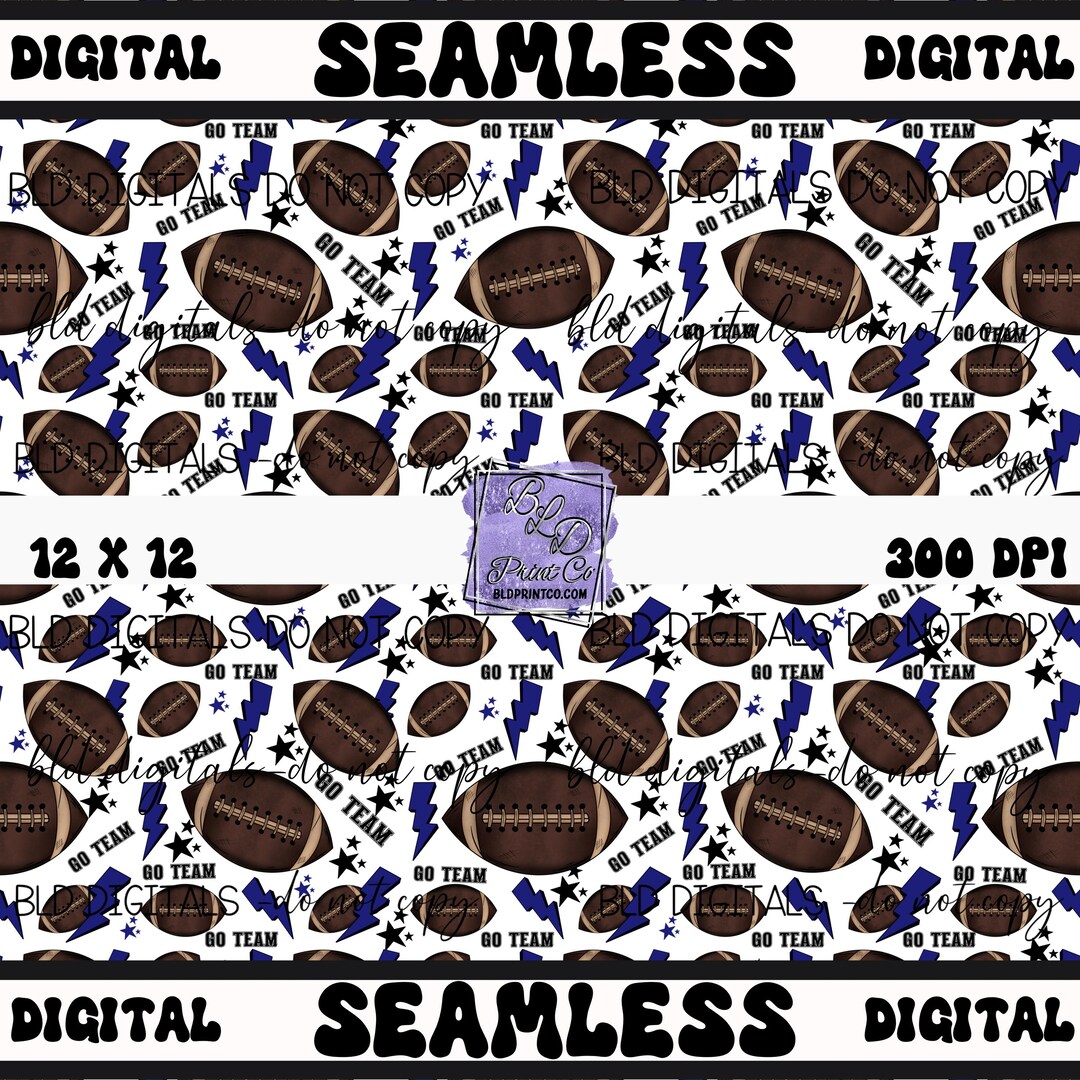 Go Team Football Design, Hand Drawn : Seamless PNG Digital File - Etsy