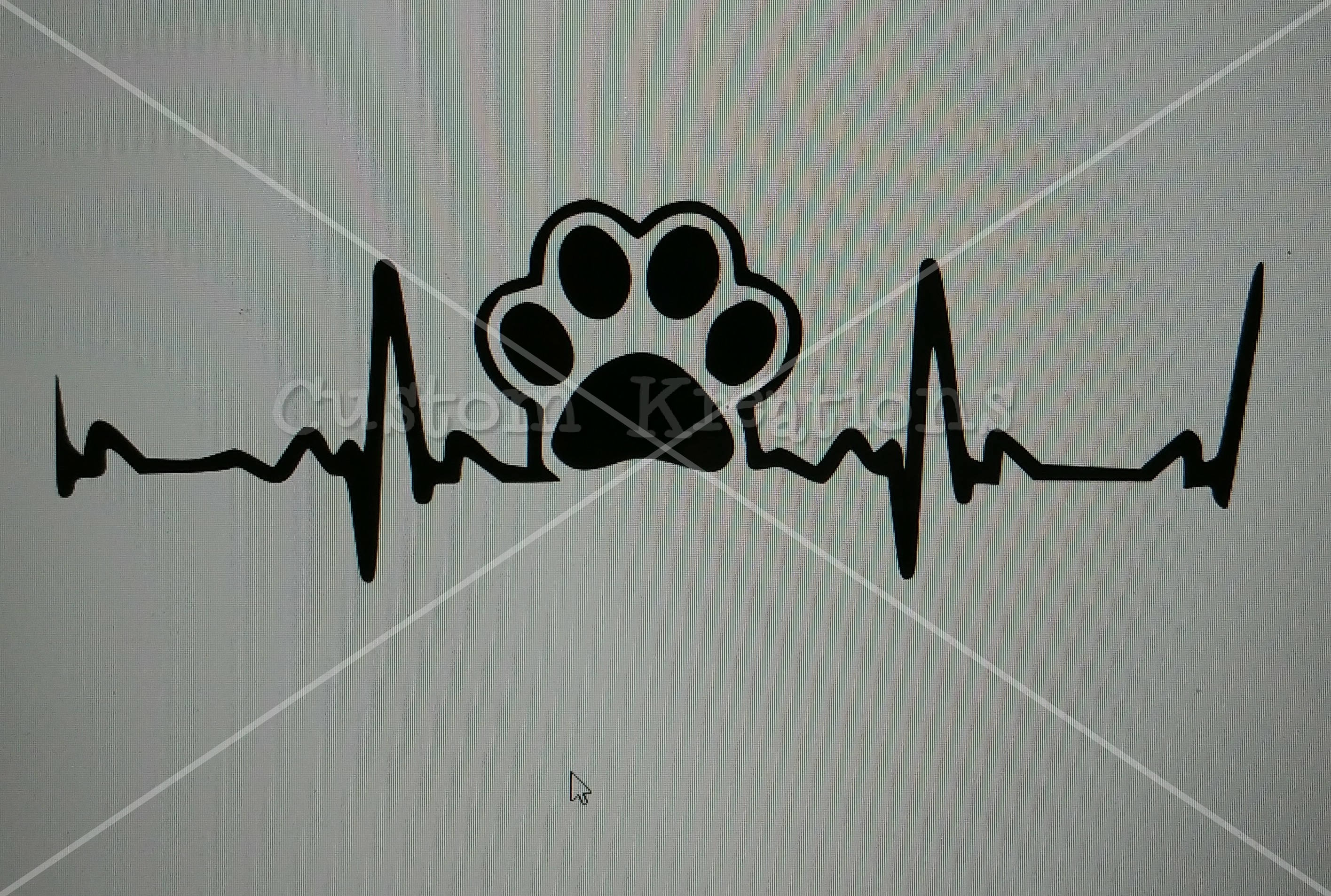 Paw Print Heart Beat SVG File | Etsy