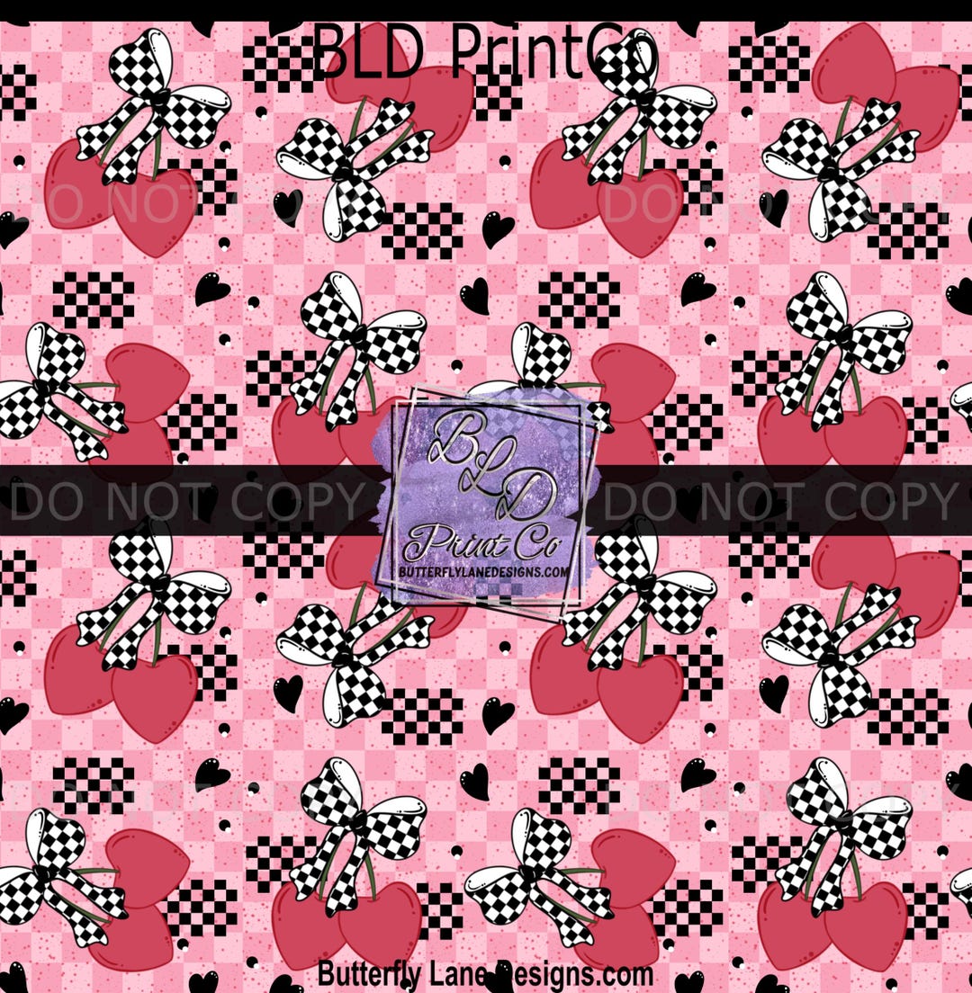 Cherries and Checkers : Seamless PNG Digital File - Etsy