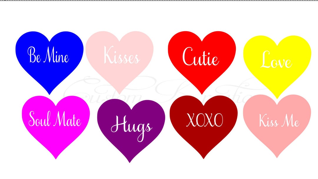 Candy Hearts Messages_ Valentines SVG File - Etsy