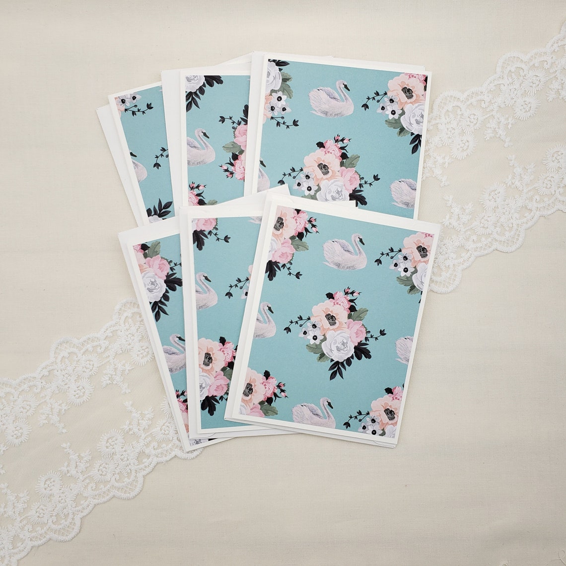 A Set of 6 Notecards; Handmade Cards; Thanks Note Cards; Blank Cards ...