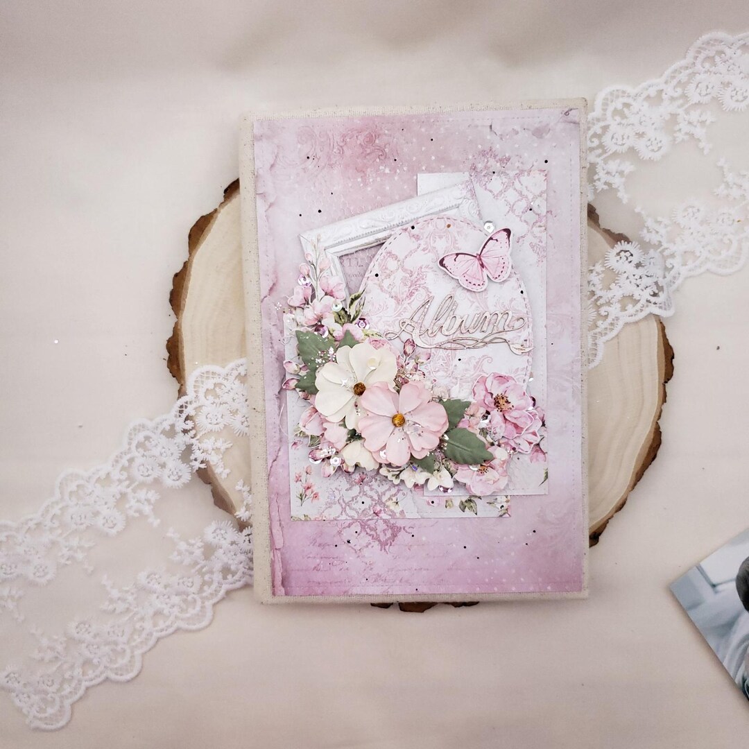 Handmade Mini Photo Album With Floral Embellishments Fits 18-20 Photos ...