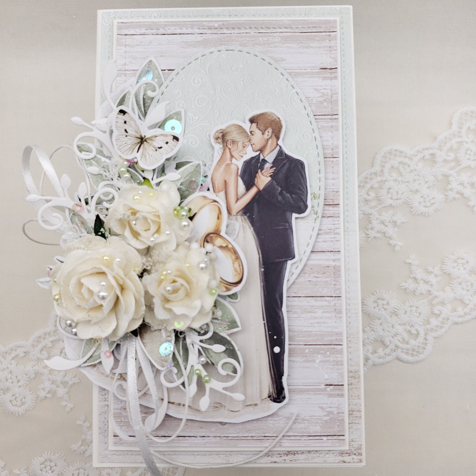 Wedding Handmade Card Anniversary Gift Congratulations Card With Box ...