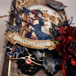 Halloween Handmade Card; Handmade Halloween Greeting Card With Witch in ...